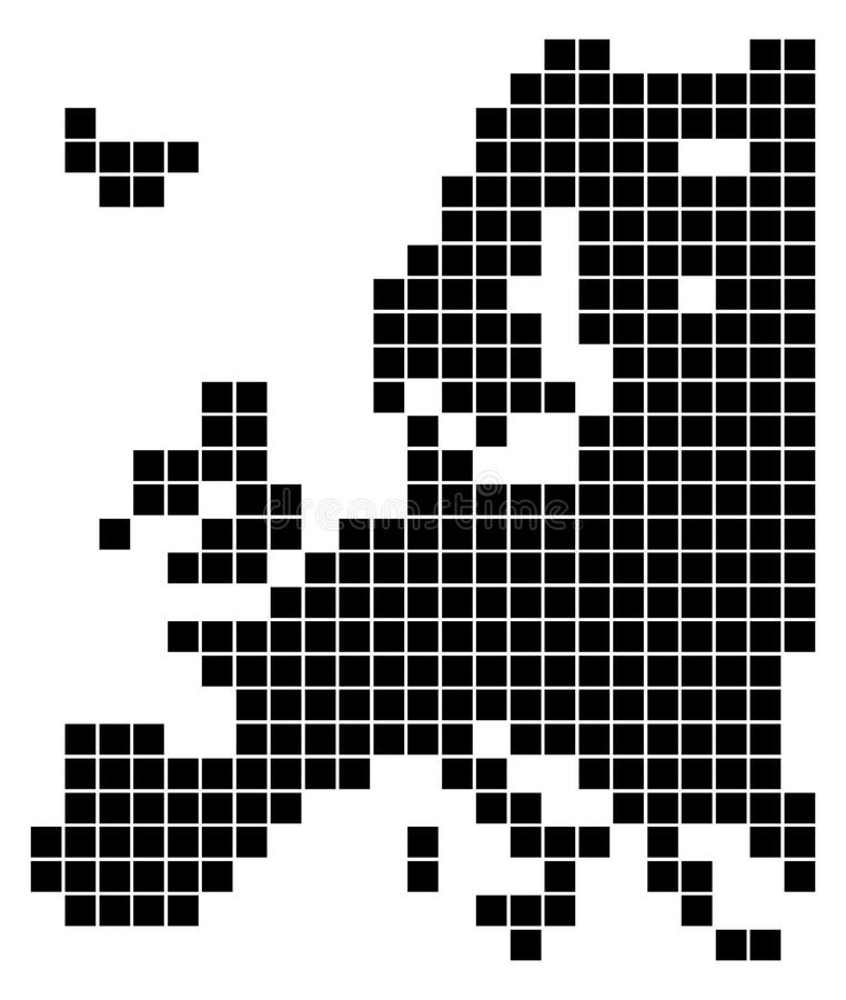 Pixelated map of europe stock illustration. Illustration of graphic ...