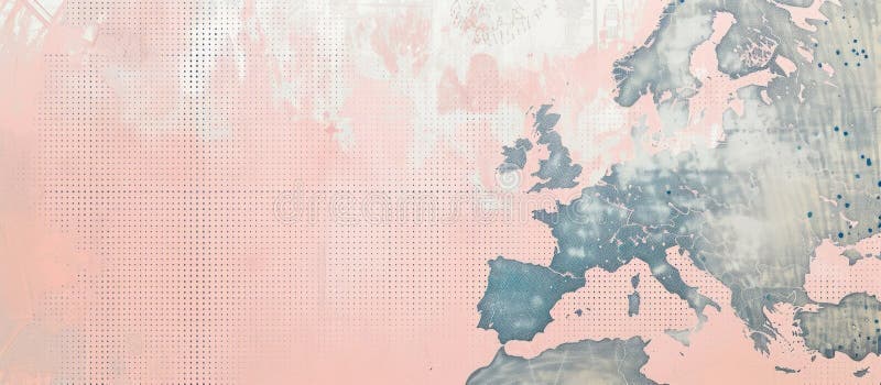 Europe Map with Copyspace for Template. Halftone Global Cartography ...