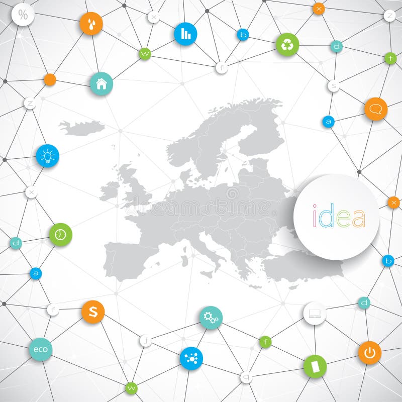 Europe Map and Elements Infographic. Vector Stock Vector - Illustration ...