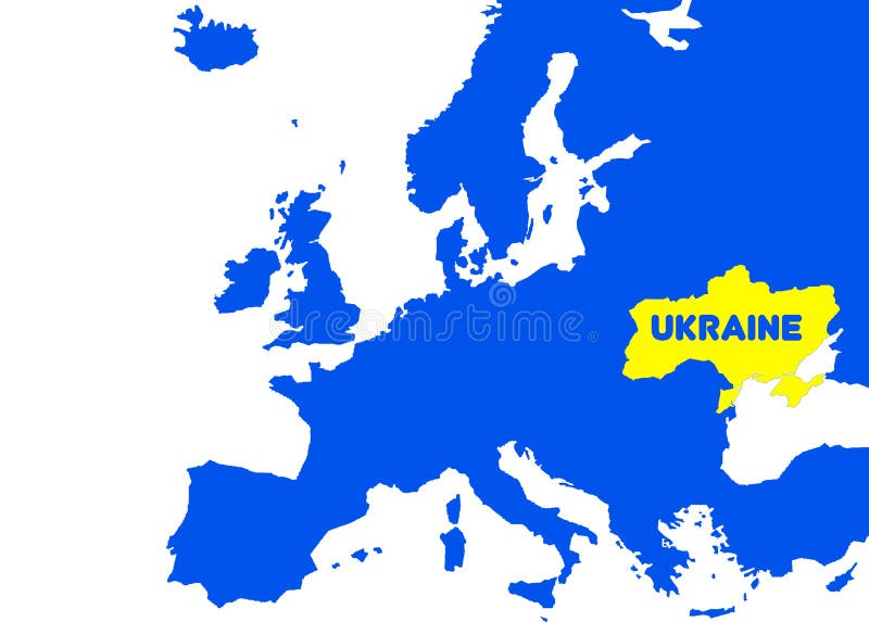 Europe Map Graphic with Location of Ukraine Stock Illustration ...