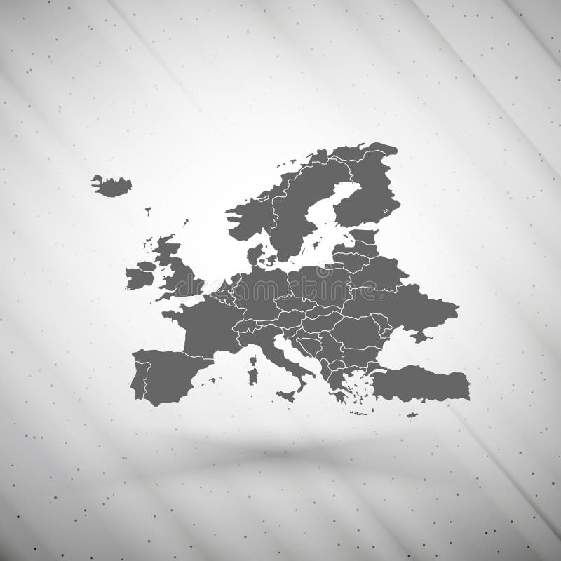 Europe Map on Gray Background, Grunge Texture Stock Vector ...
