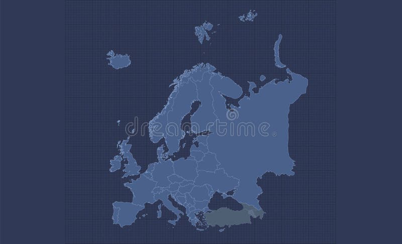 Europe Map, Individual States, Infographics Blue Flat Design Blank ...