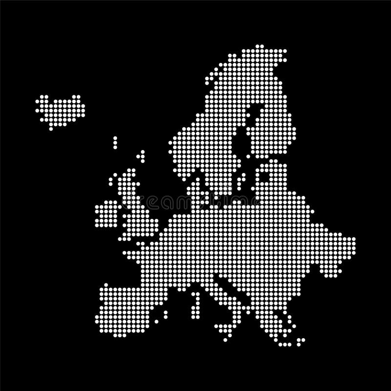Europe Map Made from Halftone Dot Pattern Stock Vector - Illustration ...