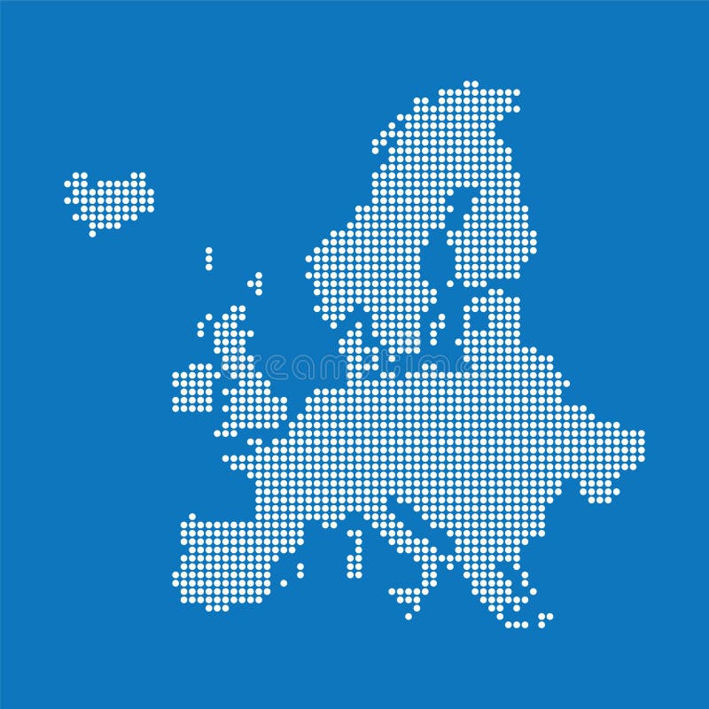 Europe Map in Halftone Dot Style with Grunge Name Stamps Stock Vector ...