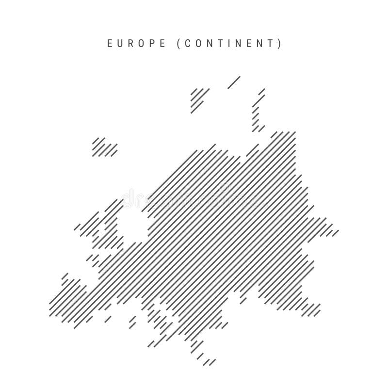 Europe Map from Pattern of Black Slanted Parallel Lines. Flat Vector ...