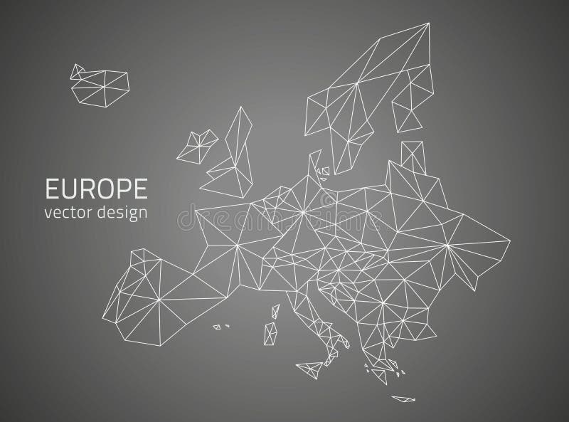Europe Polygonal Vector Outline Map Stock Vector - Illustration of gray ...
