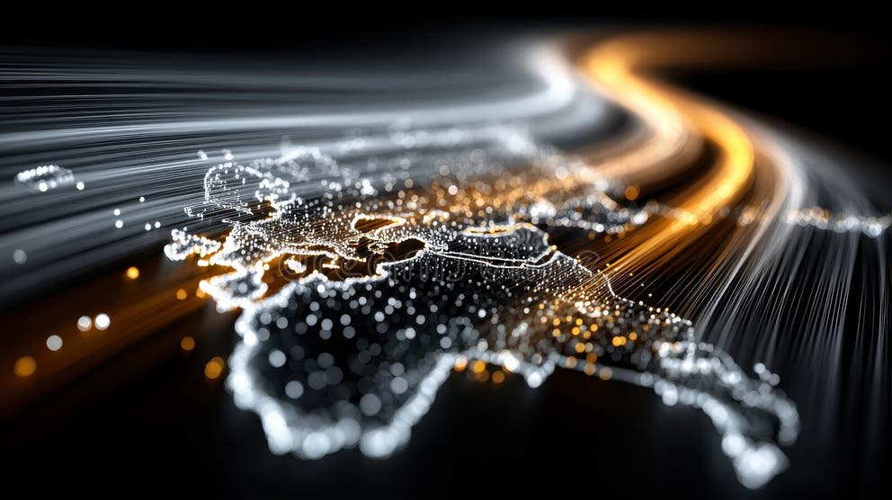 Europe S Connectivity Map Dynamic Data Visualization in Modern Tech Stock Image - Image of ...