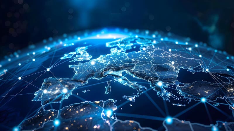 Europe S Network Glow: a Symbol of Connectivity. Concept Europe ...