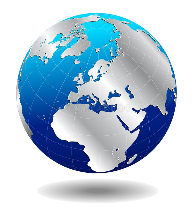 Europe Silver Global World stock vector. Illustration of belgium - 45143140