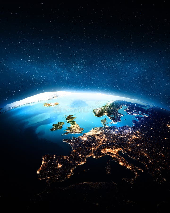 Europe from space stock illustration. Illustration of world - 270765740