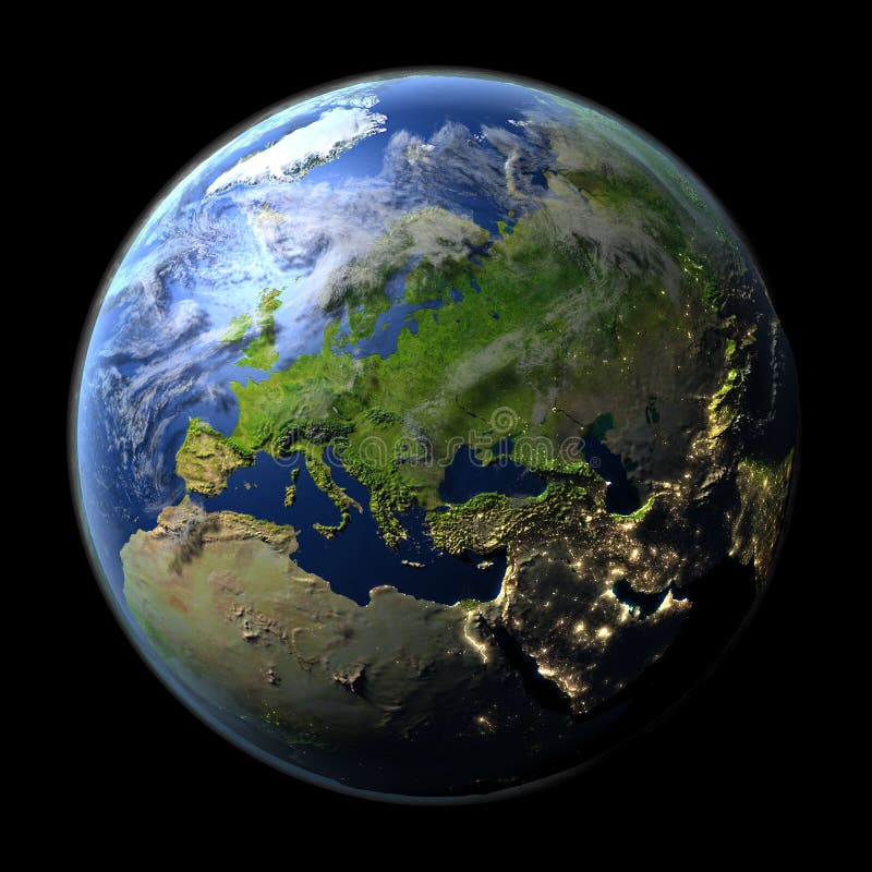 Europe from space stock illustration. Illustration of isolated - 91233670