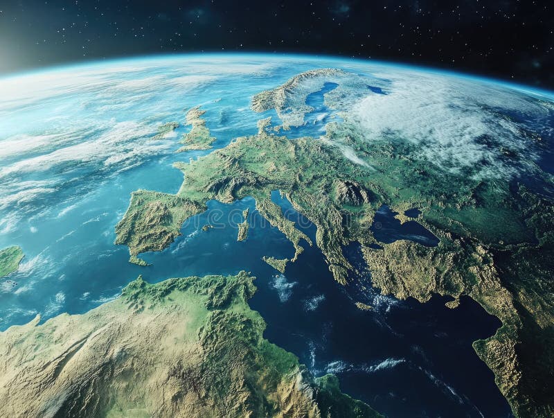 Europe from Space stock photo. Image of view, world - 375433562