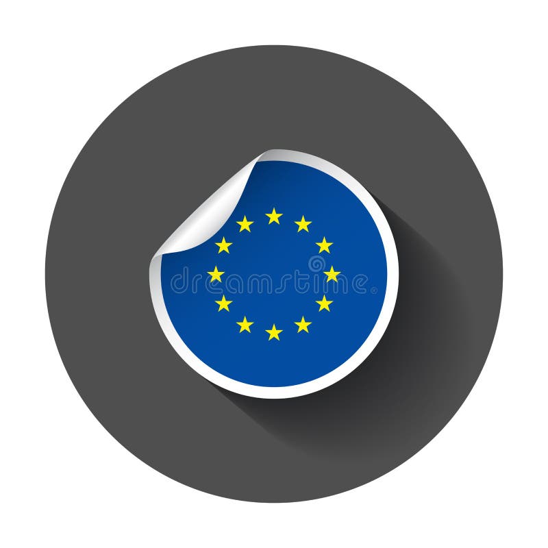 Europe sticker with flag. stock vector. Illustration of nation - 92641566