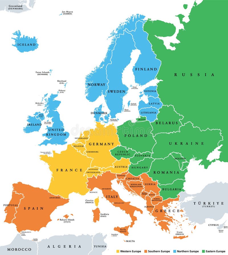 Europe Subregions, Geoscheme for Statistical Purposes, Political Map ...