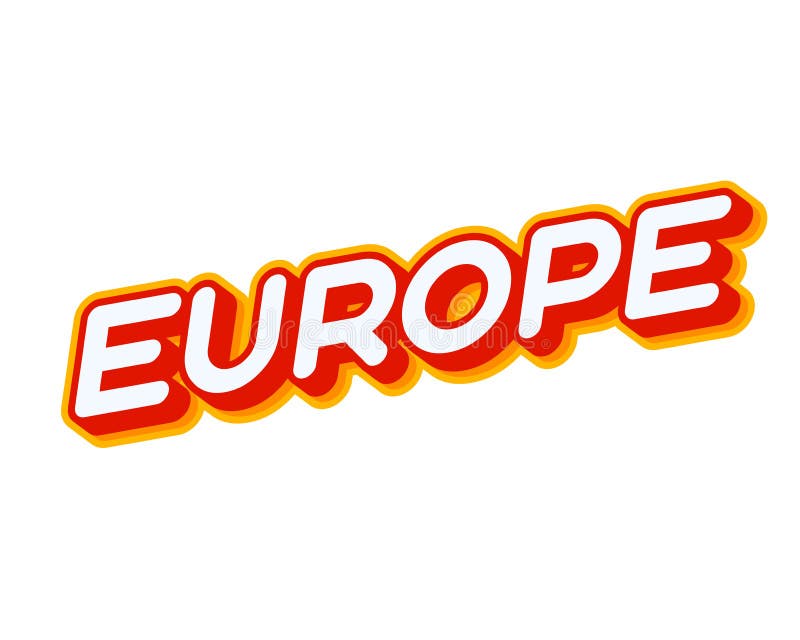 Europe Text Design Vector Calligraphy Typography Poster Stock Vector
