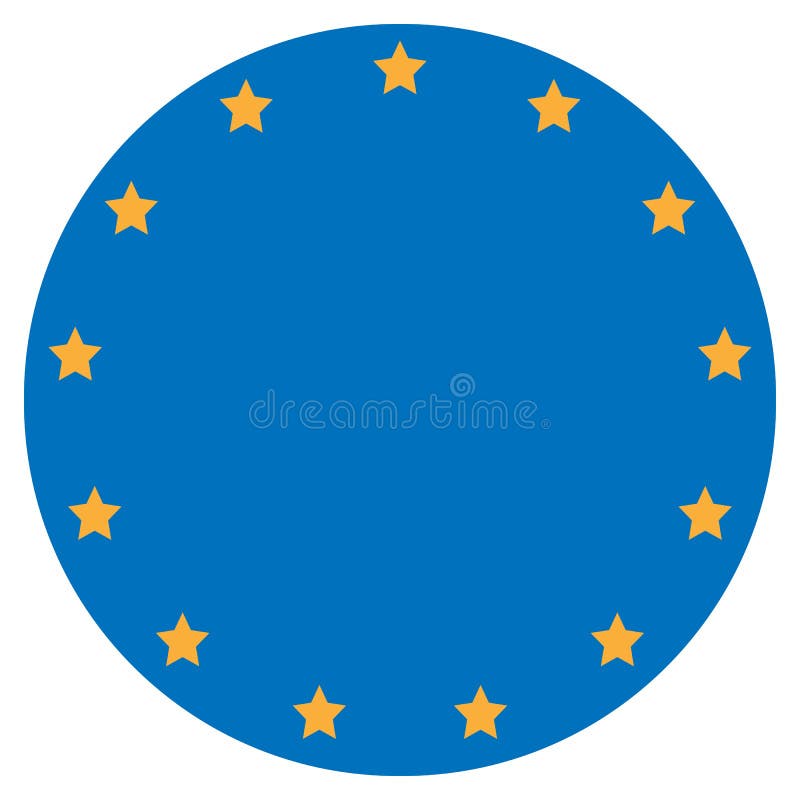Europe Union Flag Round Icon Stock Vector - Illustration of america ...
