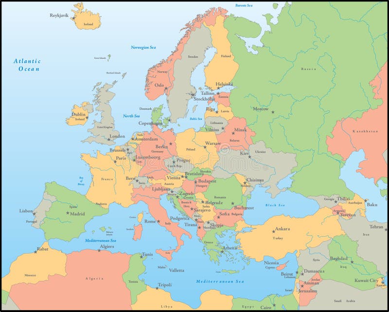 Europe map stock vector. Illustration of european, national - 5715321