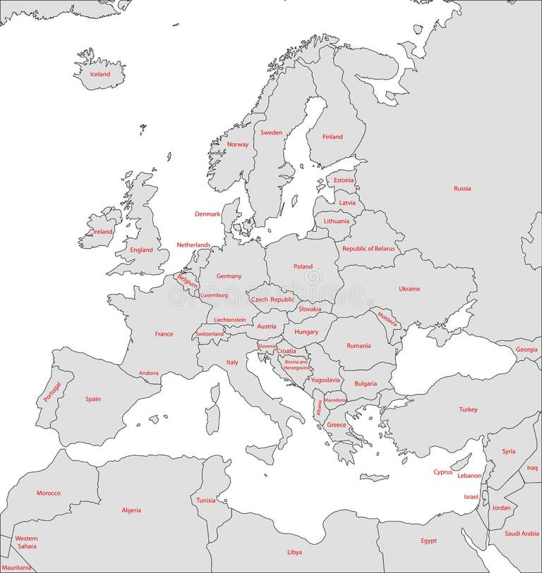 Gray Europe Map Countries Stock Illustrations – 2,472 Gray Europe Map ...