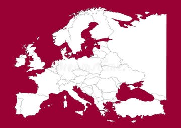 Europe Vectorial Map on Red Stock Vector - Illustration of estonia ...