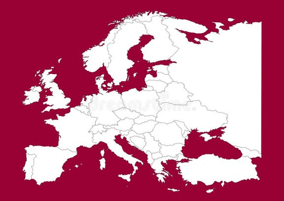 Europe Vectorial Map on Red Stock Vector - Illustration of estonia ...