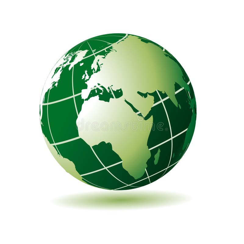 Vector green striped globe stock vector. Illustration of planet - 11978748