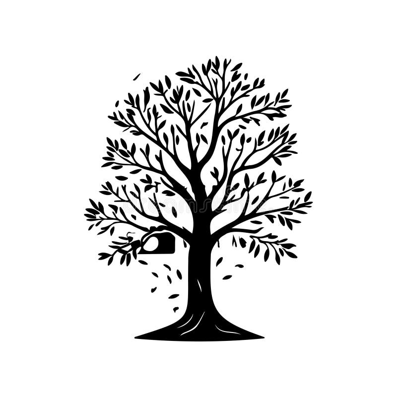 European Ash Icon Hand Draw Black Colour Tree Day Logo Symbol Perfect ...