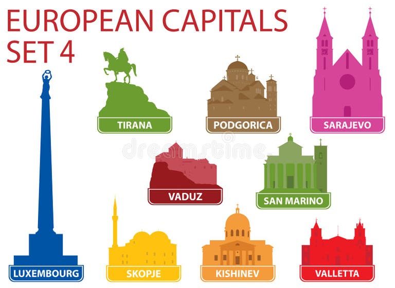 European Capitals Icon Set Stock Illustrations – 31 European Capitals ...