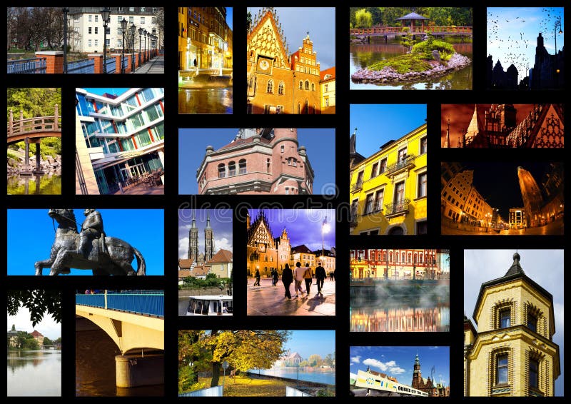 European city in collage stock photo. Image of collage - 27639982