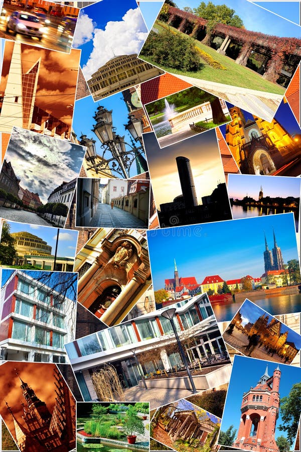European city in collage stock illustration. Illustration of collection ...