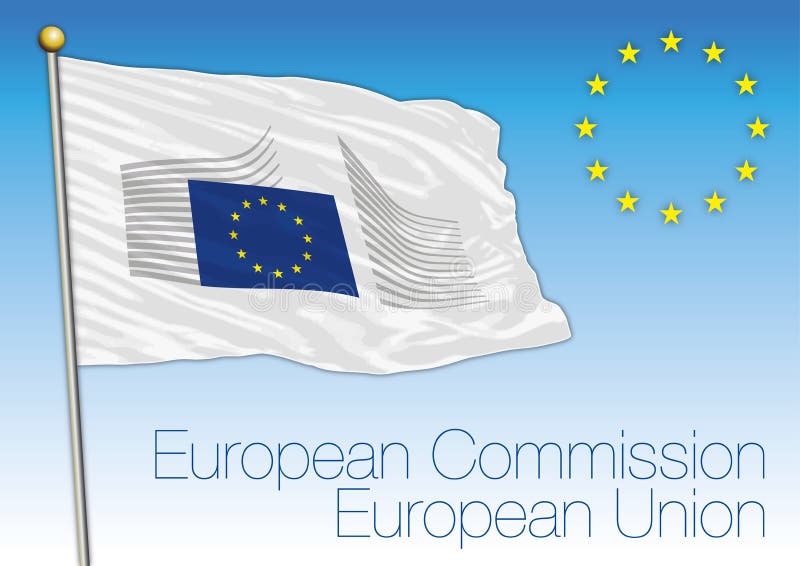 European Commission Flag with Official Logo, EU Stock Vector ...