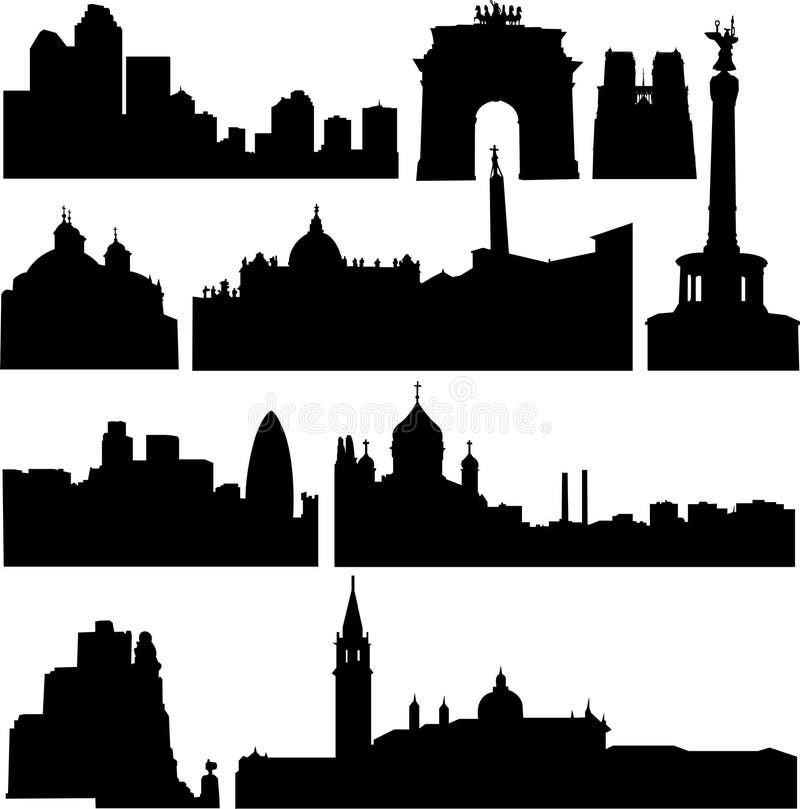 European Countries, the Most Famous Buildings Stock Vector ...