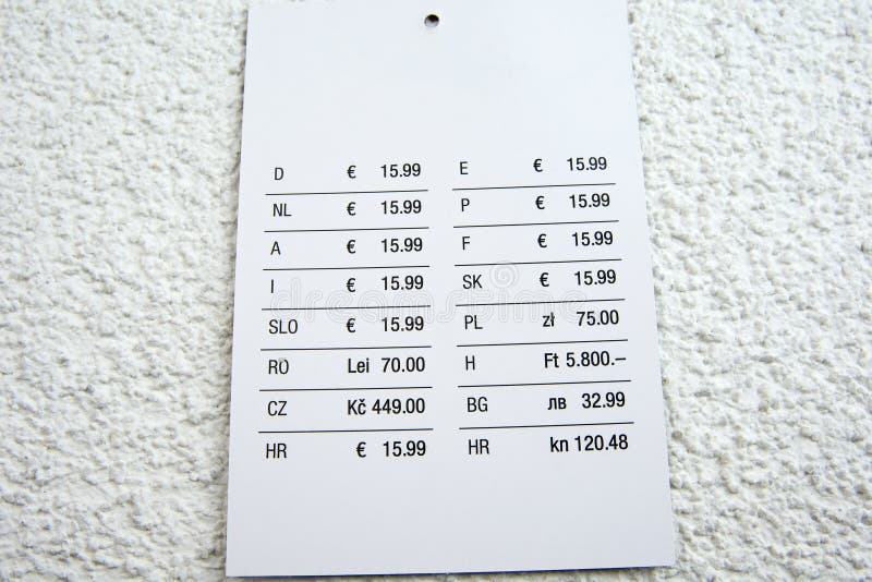 European Currencies on a Price Tag Stock Photo - Image of money, euro ...