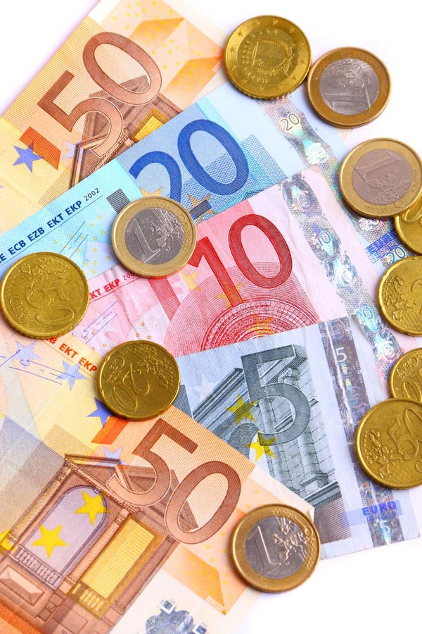 Coins Chart on Euro Banknotes Stock Exchange, Money in Rise Stock Image ...