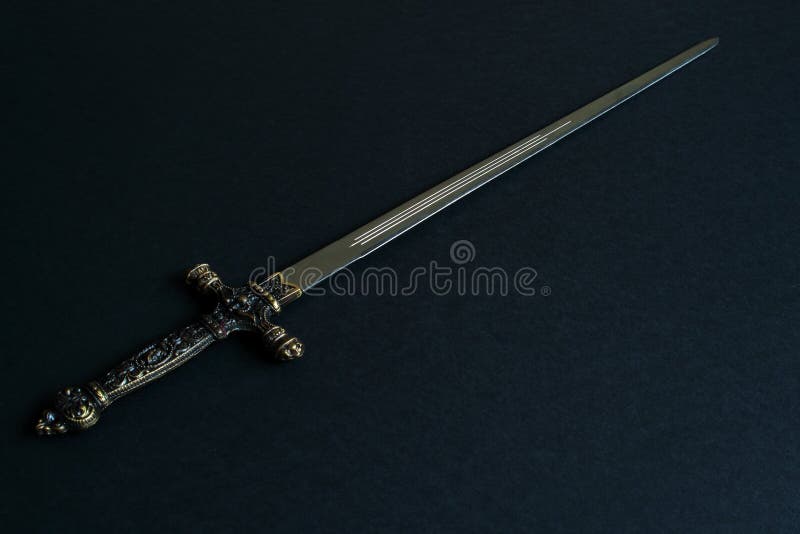 European Dagger-stylet Replica with Bronze Handle Decorated with ...