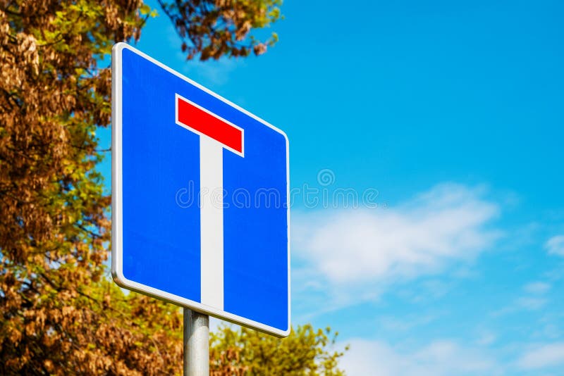 European Dead End Traffic Sign with Copy Space Stock Image - Image of ...