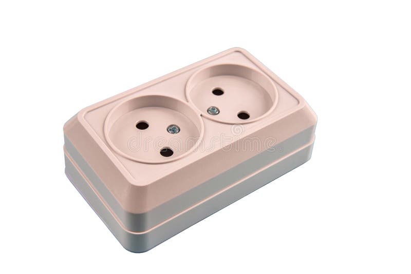 European Double Socket Outlet Stock Photo - Image of energy, double ...