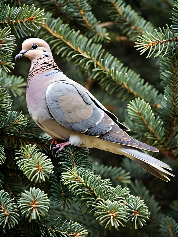 The European Dove ( Parus Major ) Sitting on the Tree in the Forest ...