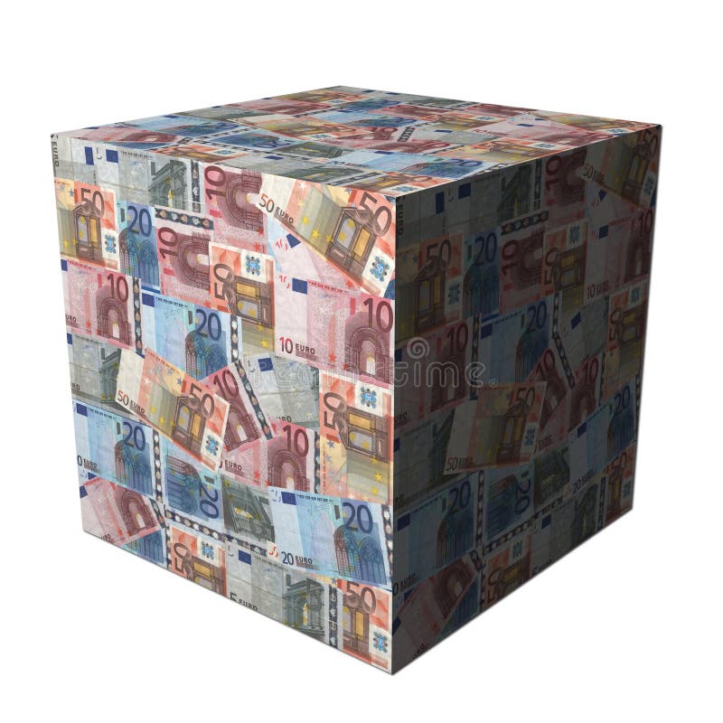 European Euros cube stock illustration. Illustration of cube - 10522496