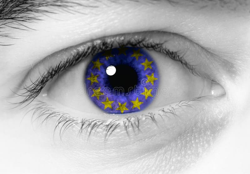 Eye europe flag stock photo. Image of yellow, state, shape - 9418514