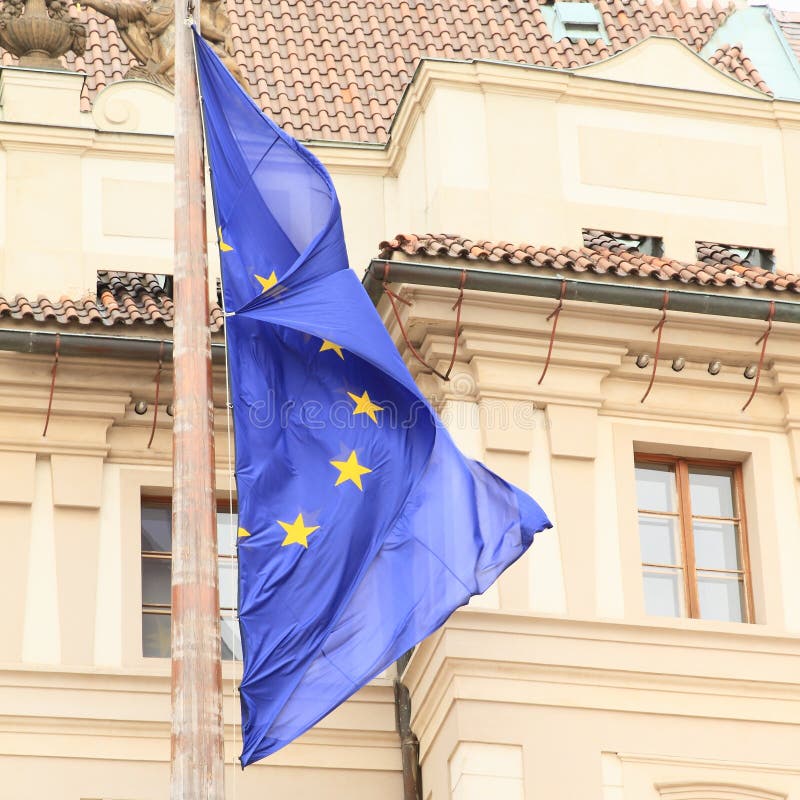 European flag stock photo. Image of wind, flag, yellow - 52136708