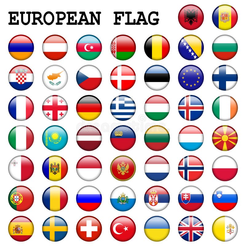 European Flag Buttons stock illustration. Illustration of croatia ...