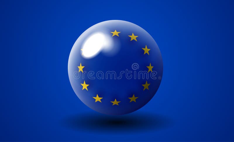 European Flag Isolated Shiny Globe Stock Vector - Illustration of ...