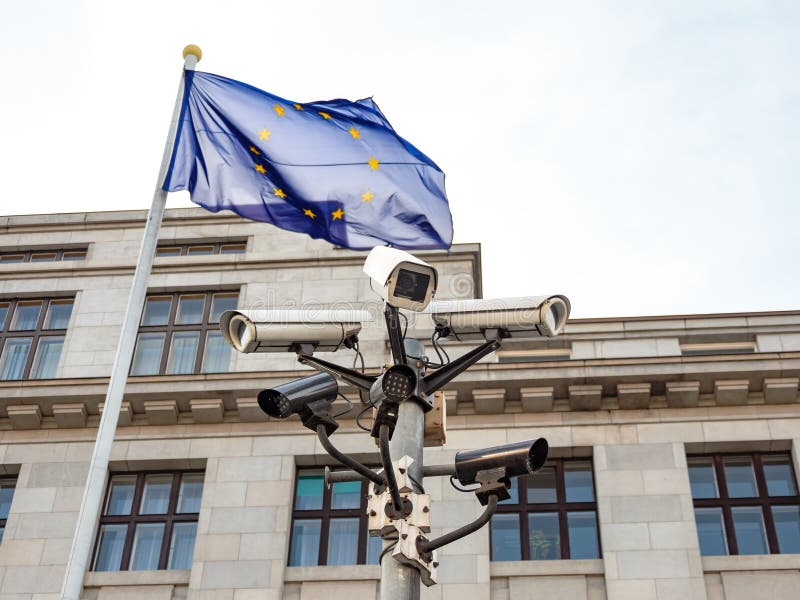 European Flag and Security System Stock Image - Image of property ...
