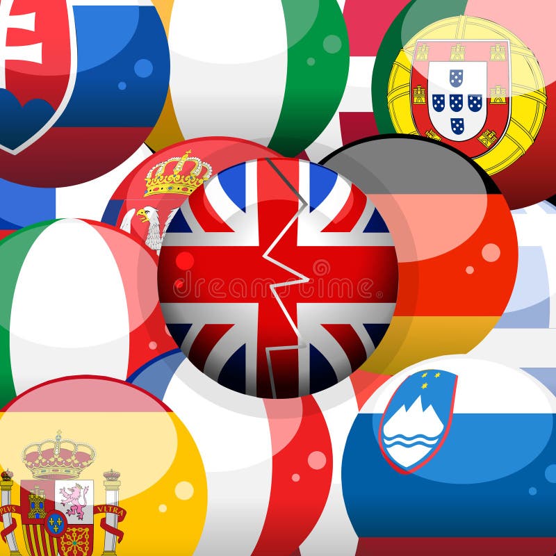 European Flag Spheres and Broken Britains One Stock Illustration ...