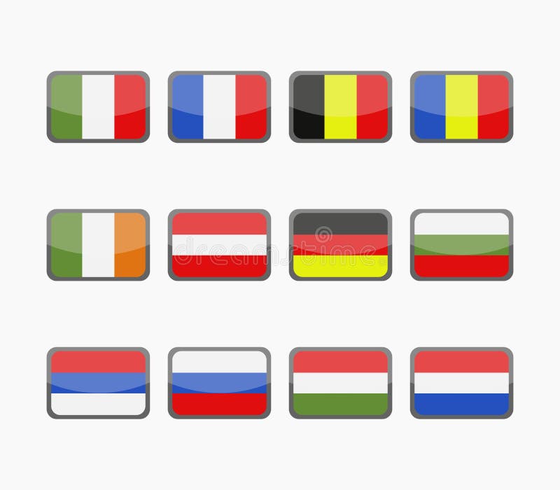European Flags Icon Illustrated in Vector on White Background Stock ...