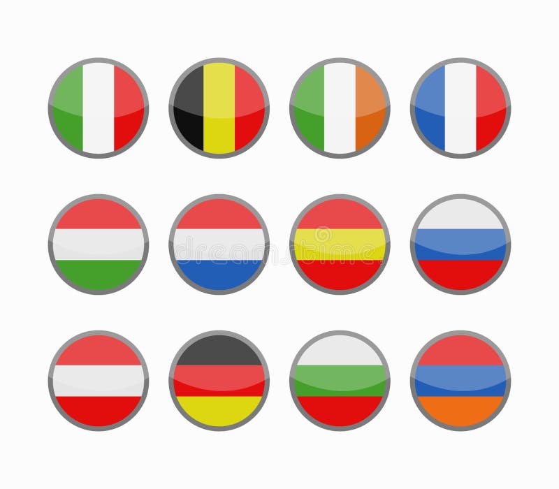 European Flags Icon Illustrated in Vector on White Background Stock ...