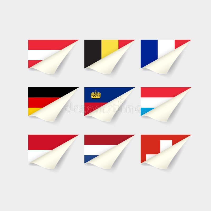 Flags Of Western Europe Countries. Stock Vector - Illustration of image ...