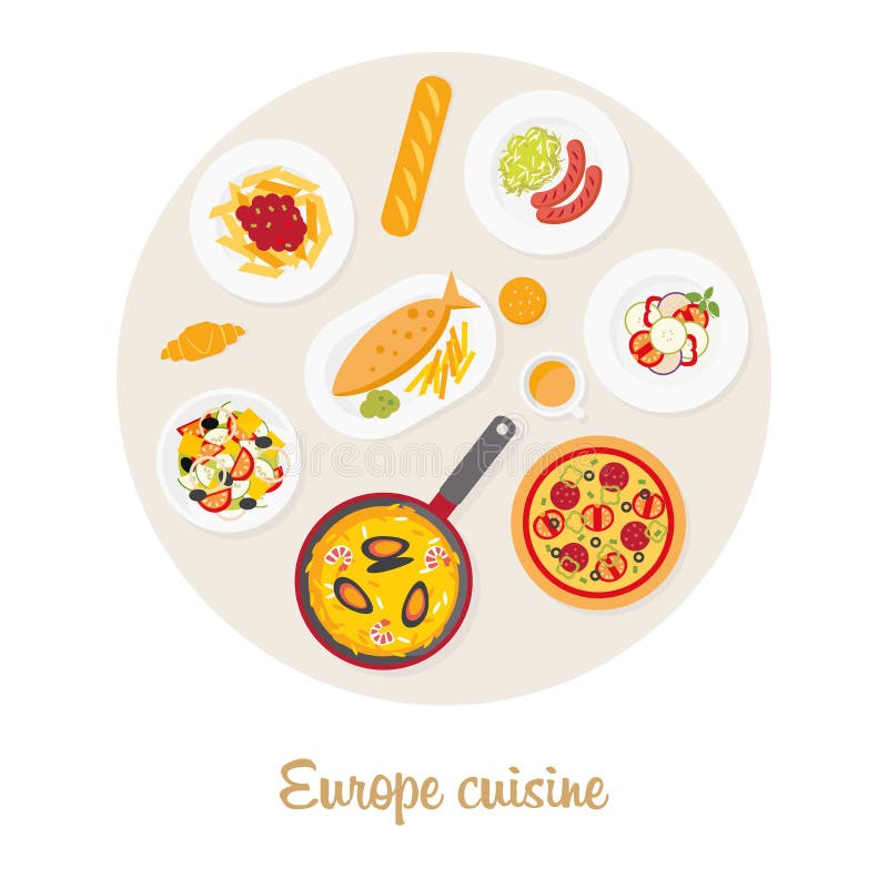 European food set stock vector. Illustration of italian - 67398817