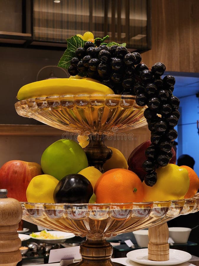 European Fruit Bowl Decorated with Fruits Stock Photo - Image of drink ...