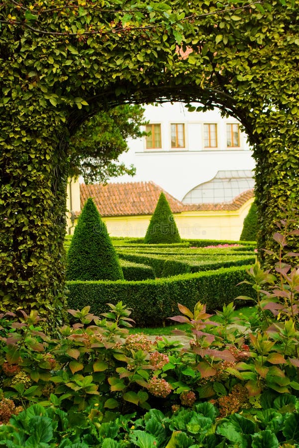 European garden maze stock image. Image of park, prague - 13487217